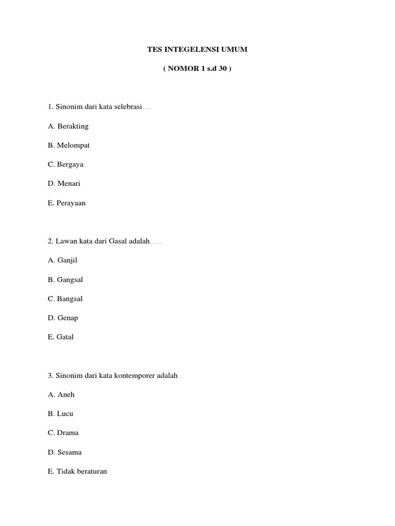 SOAL Try Out SKD 1 | PDF