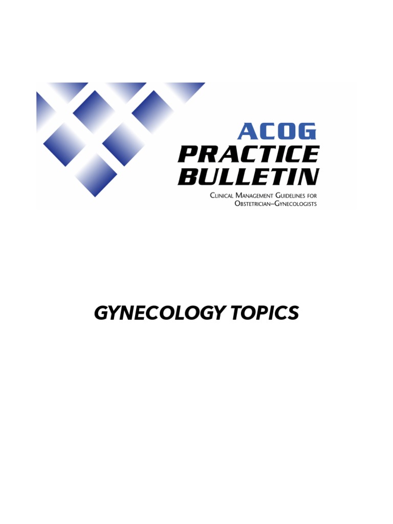 Acog - Practice Bulletin Gynecology PDF | PDF | Human Chorionic ...