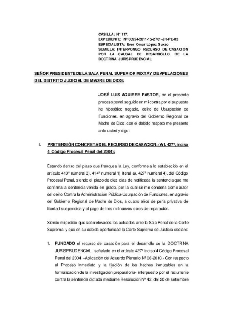 Modelo de casación penal-foto | PDF Modelo de casación penal-foto | PDF