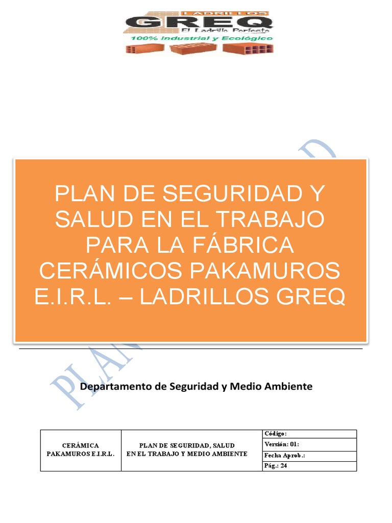 4.-Plan de Seguridad y Salud en El Trabajo - Ceramicos Pakamuros E.i.r ...