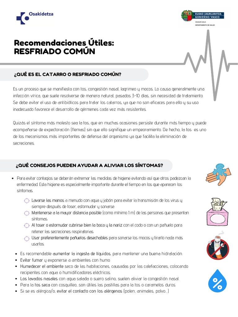 Catarro Adultos 2 | PDF | Resfriado comun | Tos