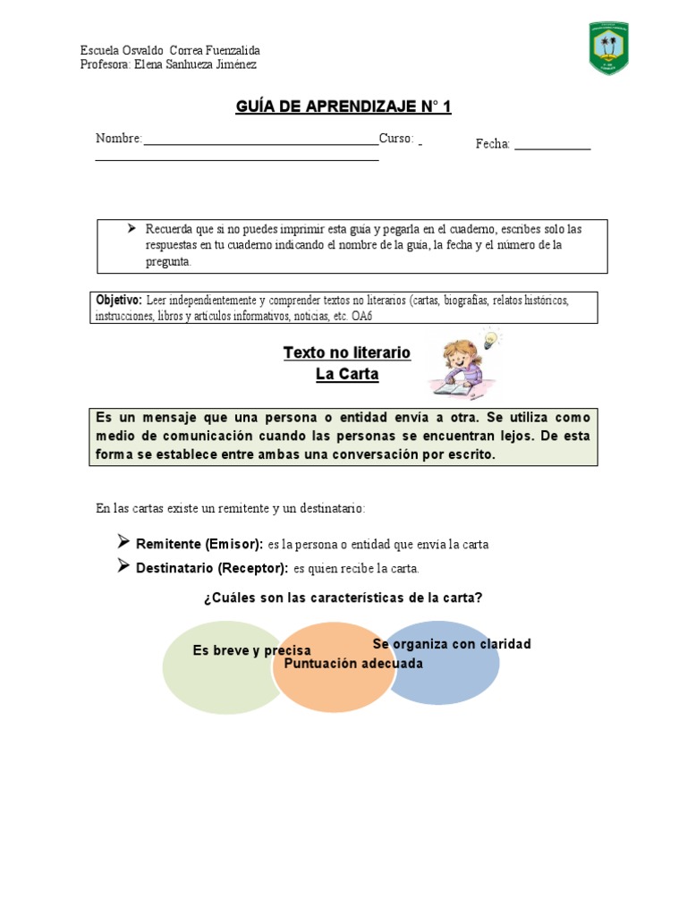 Guía-de-Aprendizaje La Carta | PDF