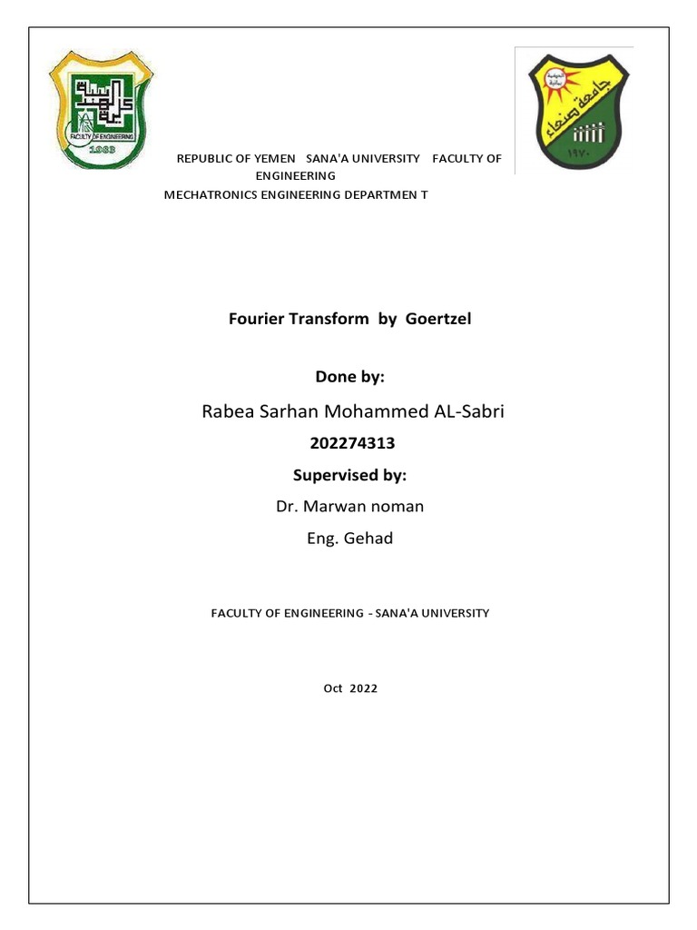 Goertzel Algorithm for DFT in MATLAB | PDF