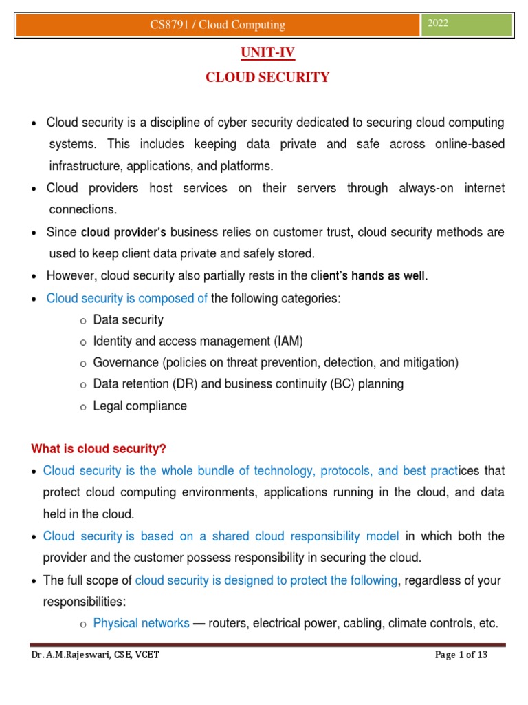 Cloud Security | PDF | Cloud Computing | Security