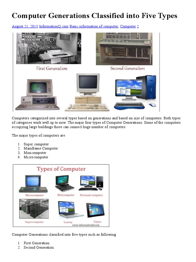 Computer Generation | PDF | Integrated Circuit | Manufactured Goods