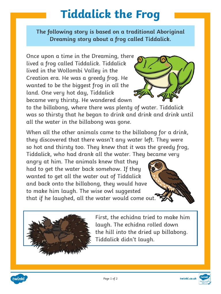 Au H 22 Tiddalick The Frog Story Ver 1 | PDF