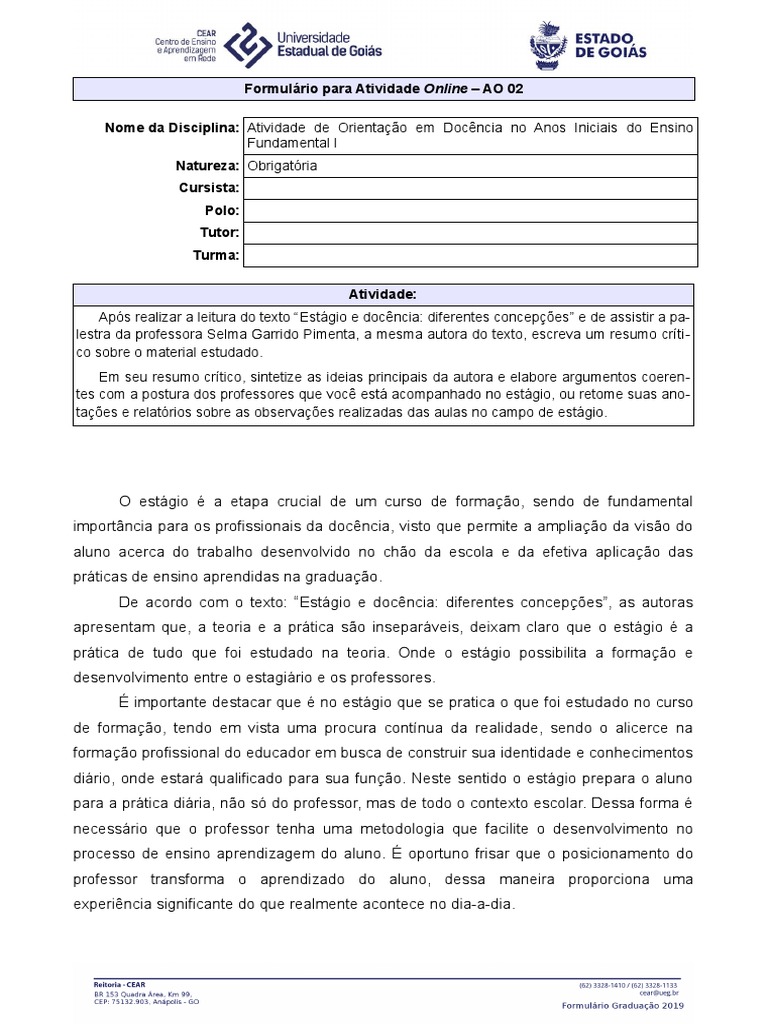 Resumo Critico | Download grátis PDF | Aprendizado | Conhecimento