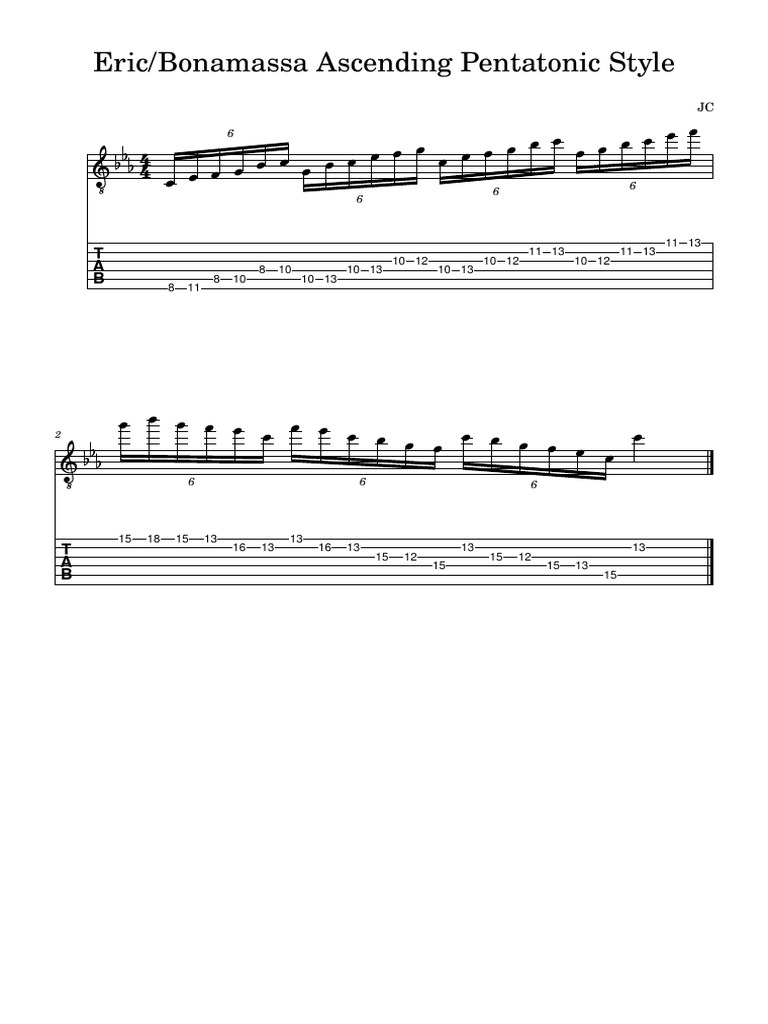 Eric Bonamassa Ascending Pentatonic Style | PDF