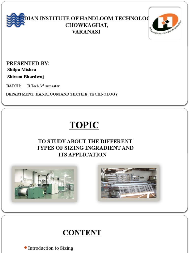 Presentation SIZING 3 | PDF | Textiles | Weaving