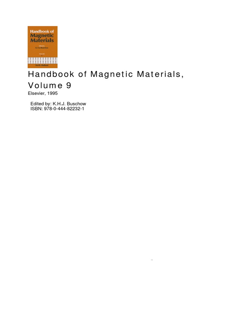 Buschow KHJ Handbook of Magnetic Materials Volume 09 | PDF | Superconductivity | Electrical ...