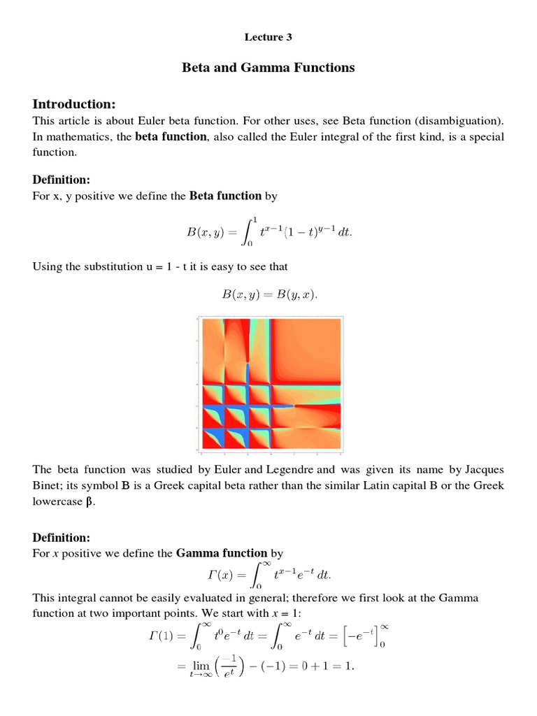 Beta and Gamma Functions | PDF