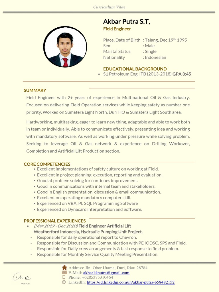 CV Akbar Putra | PDF
