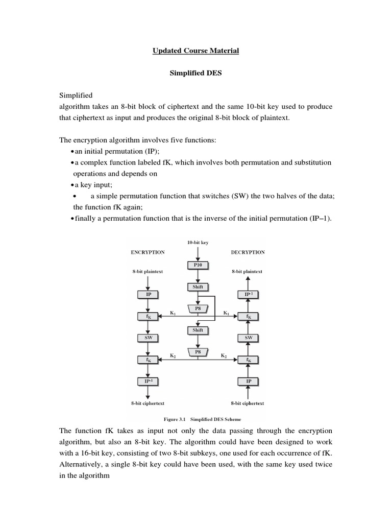 S Des | PDF | Key (Cryptography) | Encryption