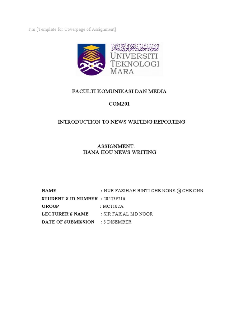 Coverpage Assignment MGT028 19102021 | PDF