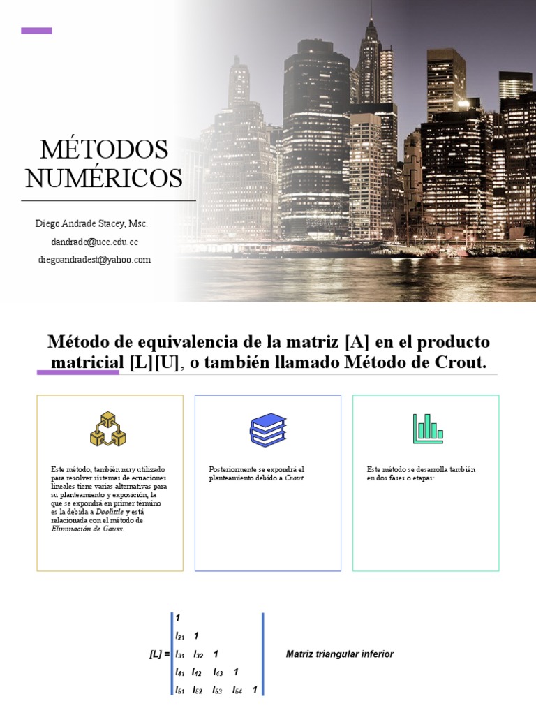 Método de Crout | PDF | Matriz (Matemáticas) | Sistema de ecuaciones lineales