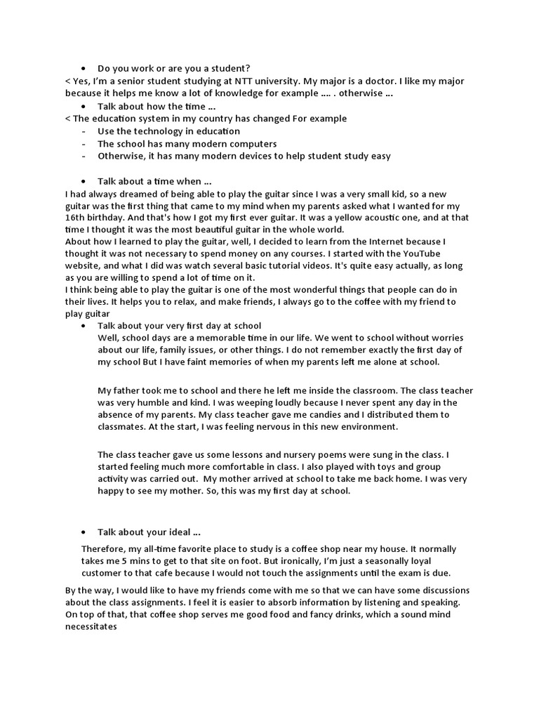 Speaking Unit 3 | PDF