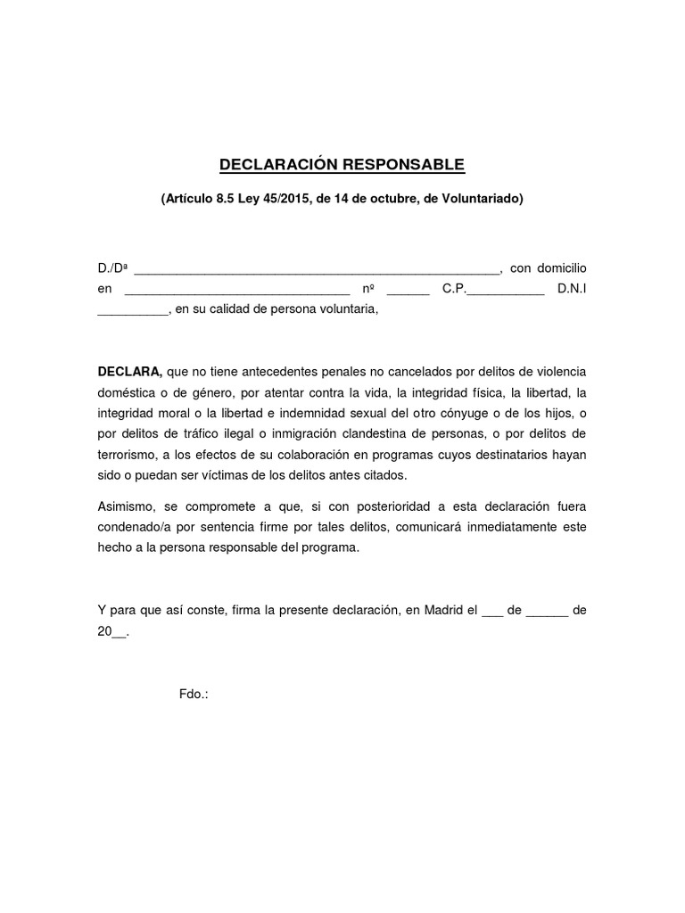 4 Decl Responsable | PDF | Ciencias sociales