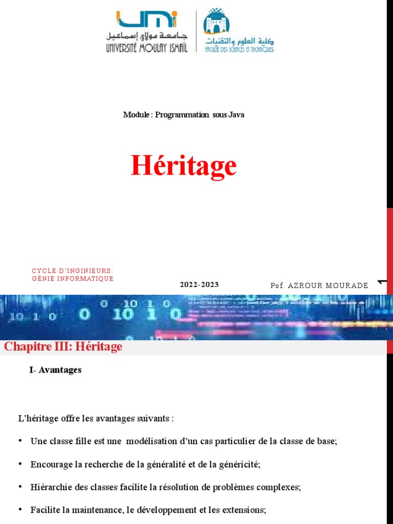 Chapitre 3 Heritage | PDF | Classe (informatique) | Interface (Informatique)