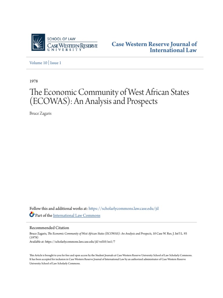 The Economic Community of West African States (ECOWAS) - An Analys ...