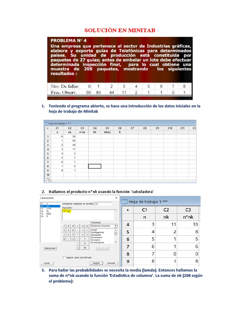 Solución en Minitab Poisson | PDF