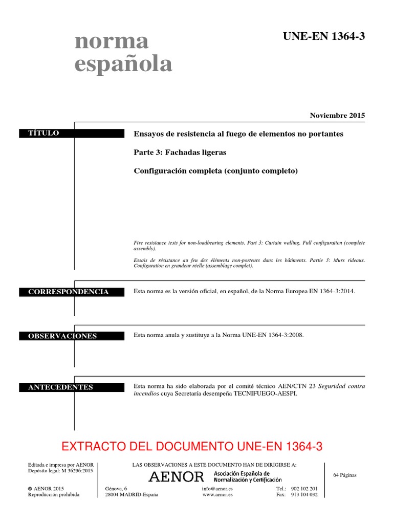(Ex) Une en - 1364 3 2015 | PDF | Metrología