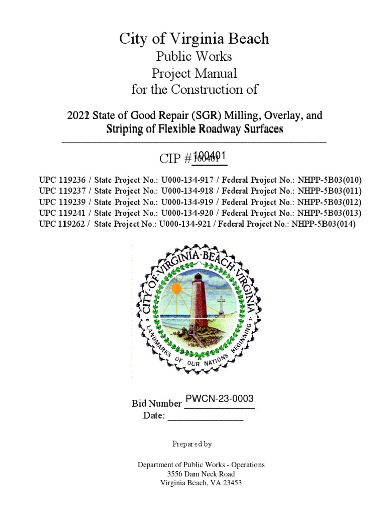 2022-06-27 FY22 SGR Project Manual | PDF | Road | Surety