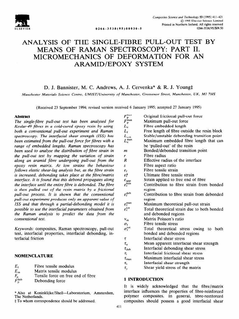 Single-Fiber Pull-Out Test Analysis | PDF | Composite Material ...