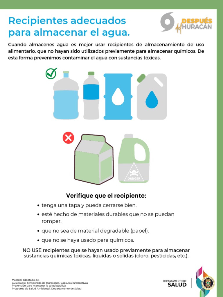 3-Recipientes Adecuados para Almacenar El Agua-2022 | PDF