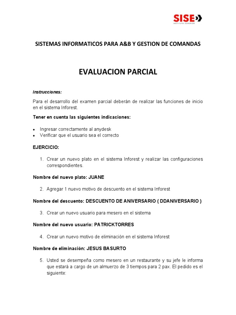 Sistemas Informaticos A&b-Evaluacion Parcial | PDF