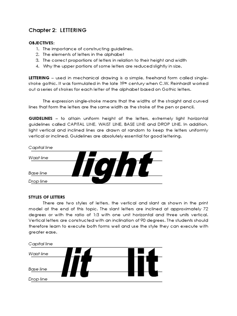 Chapter 2 - Lettering | PDF | Ellipse | Drawing
