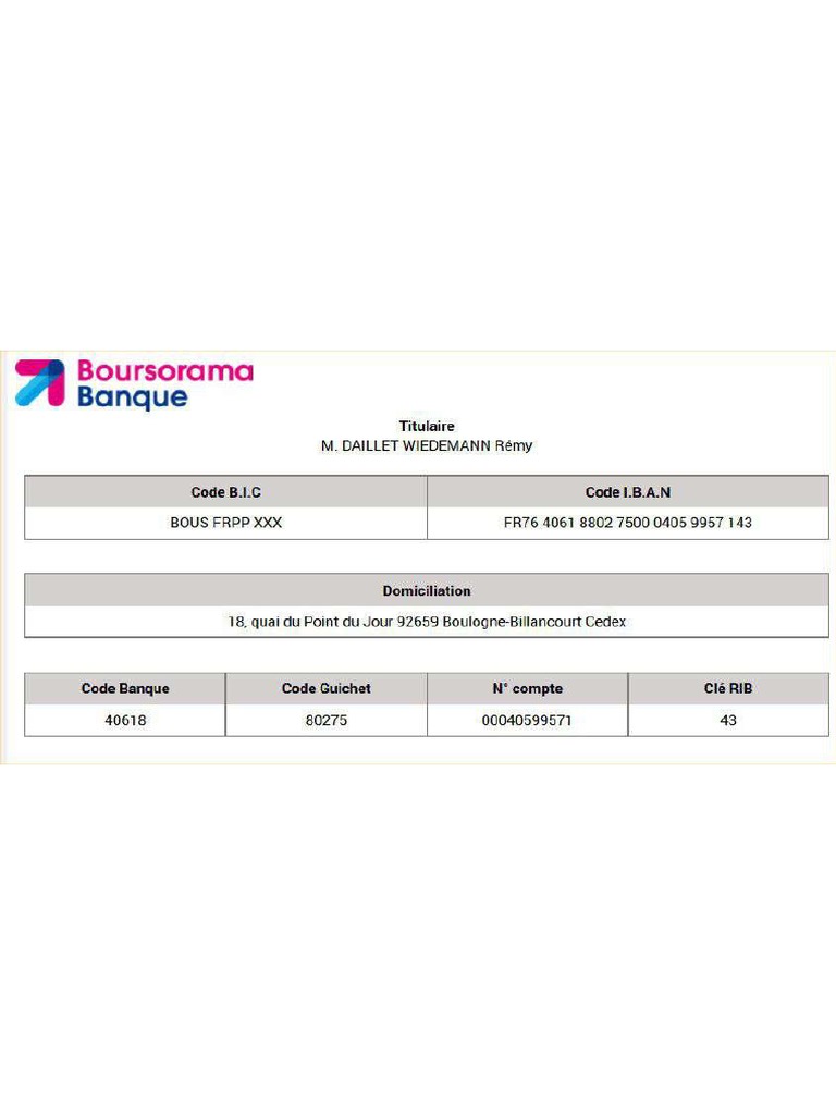 Rib Boursorama | PDF