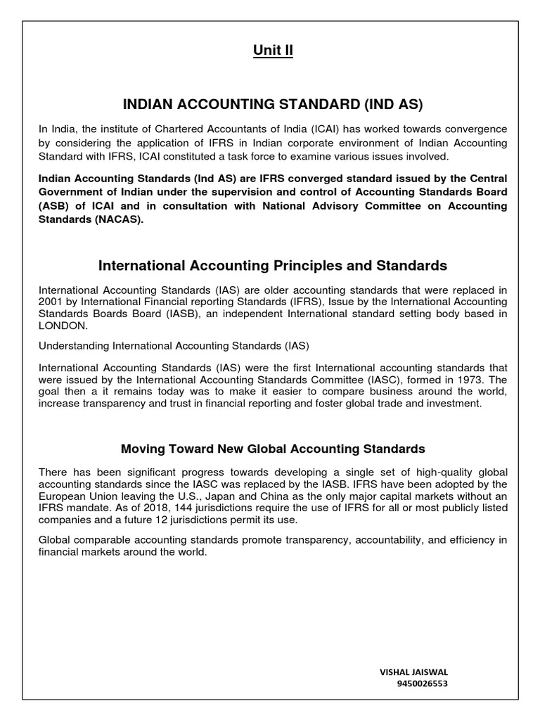 UNIT-II KMBN-103 Financial Accounting and Analysis 20-21 | PDF | International Financial ...
