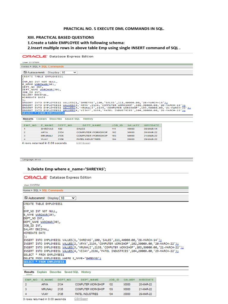 DMS Practical No 5 | PDF