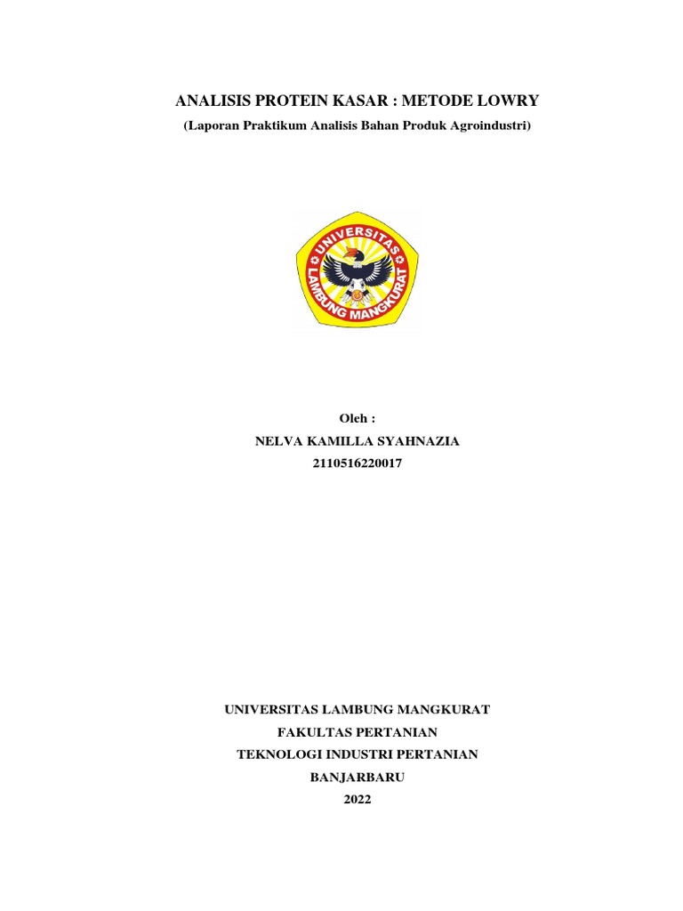 Analisis Protein Kasar Metode Lowry | PDF