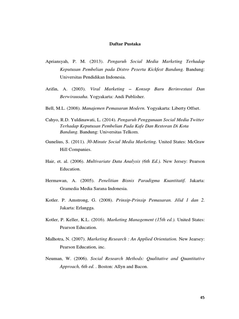 BAB Daftar Pustaka | PDF | Mass Media | Marketing
