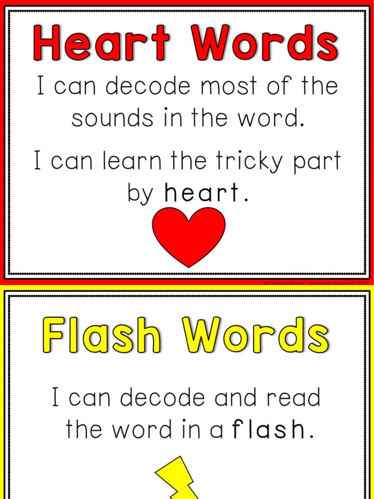 Heart Words Teaching Posters | PDF