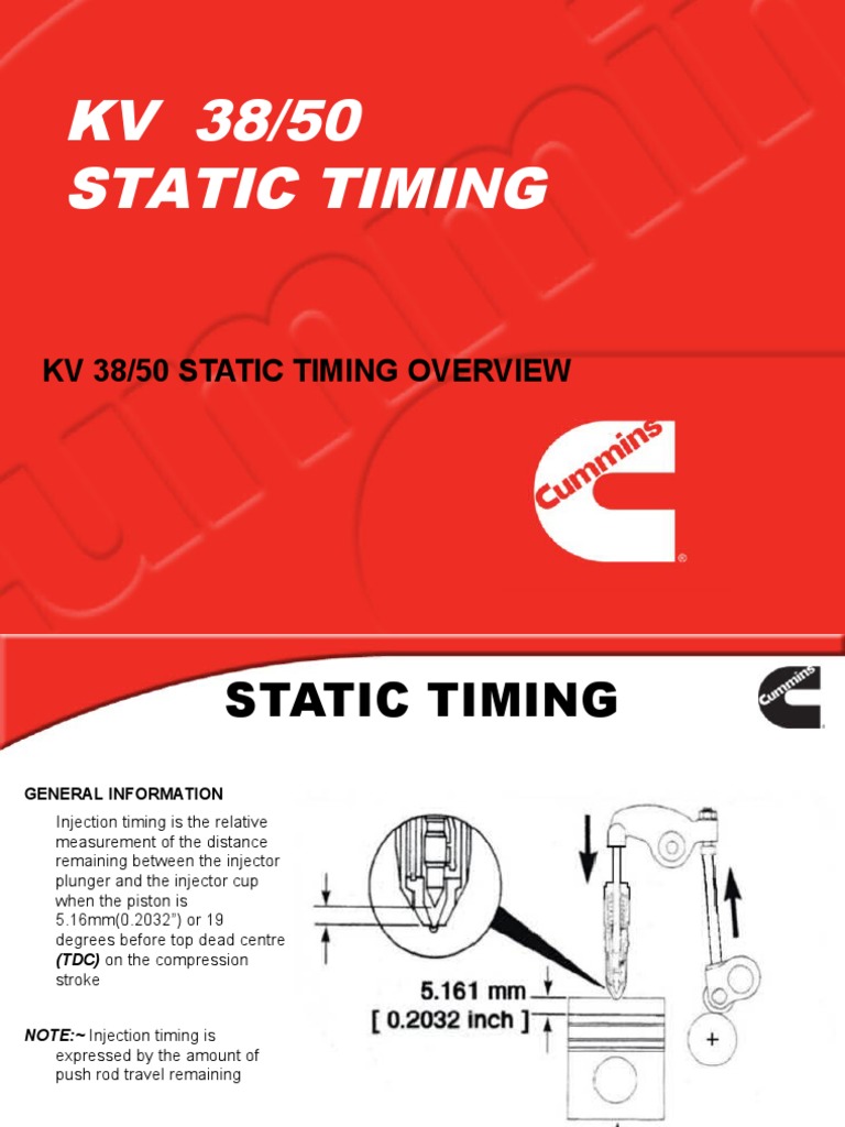 Static Timing Overview and Adjustment Procedure for KV 38/50 Engine | PDF | Propulsion ...
