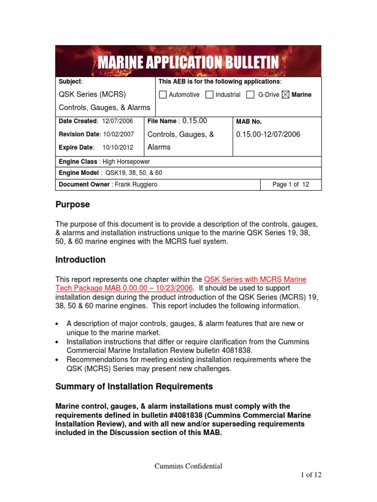 QSK Series Marine Controls Guide | PDF | Manufactured Goods | Computer ...