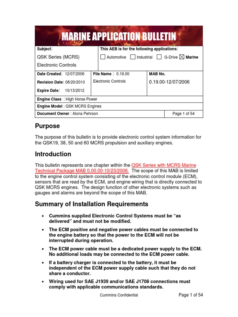 QSK Series Mcrs Elec Cont 20aug10 | PDF | Internal Combustion Engine ...