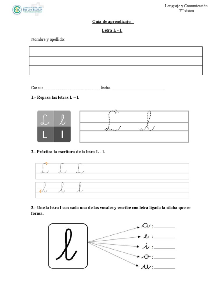 Guía - Letra L | PDF