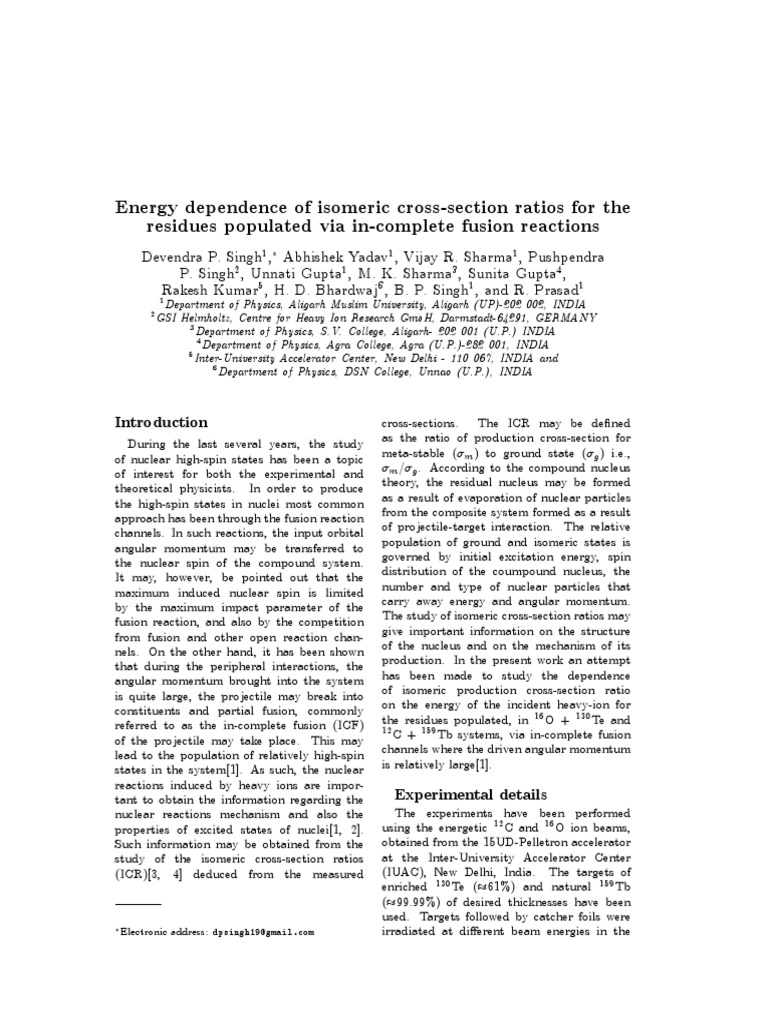 Dae 2012 B32 | PDF | Nuclear Fusion | Cross Section (Physics)