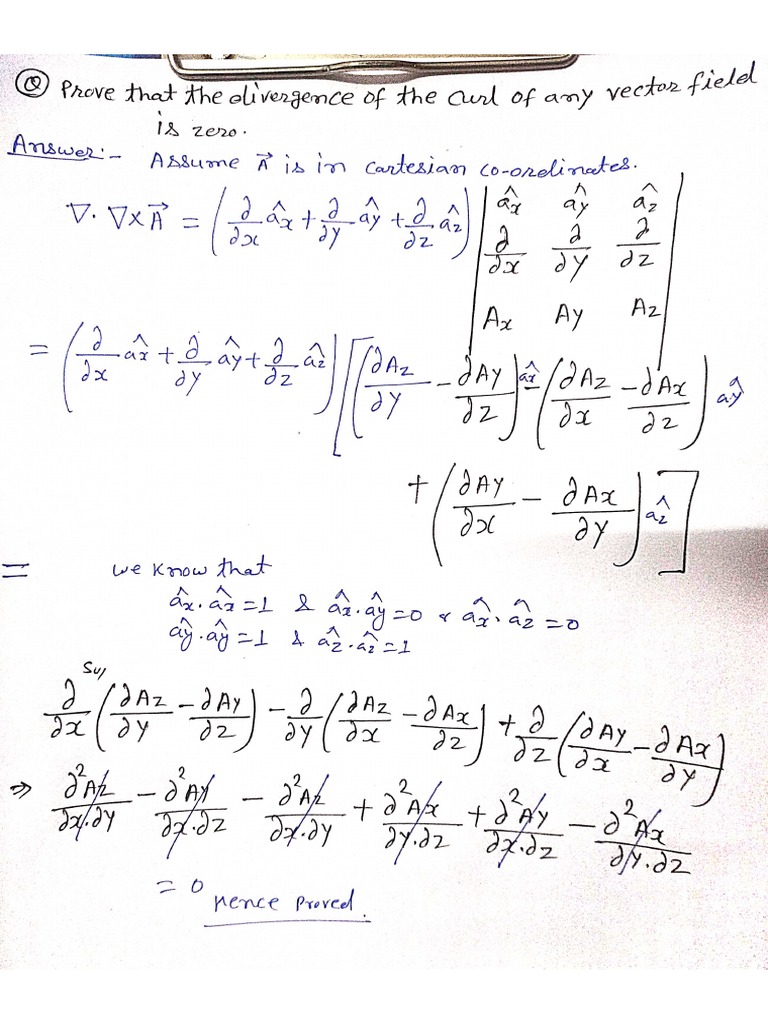Curl of Any Vector Field Is Zero | PDF