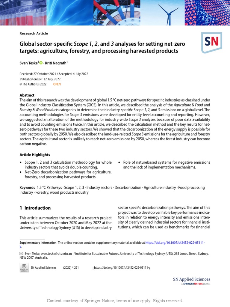 Global Sector-Specific Scope 1 2 and 3 Analyses Fo | PDF | Climate ...