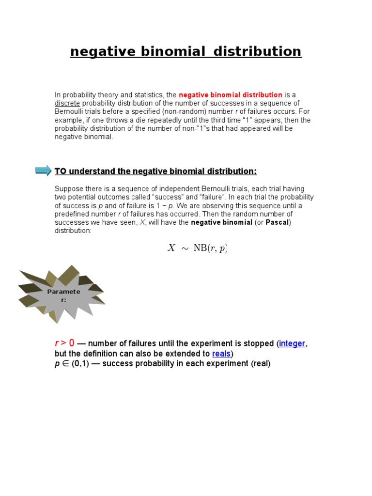 Negative Binomial Distribution Guide | PDF | Probability Theory ...