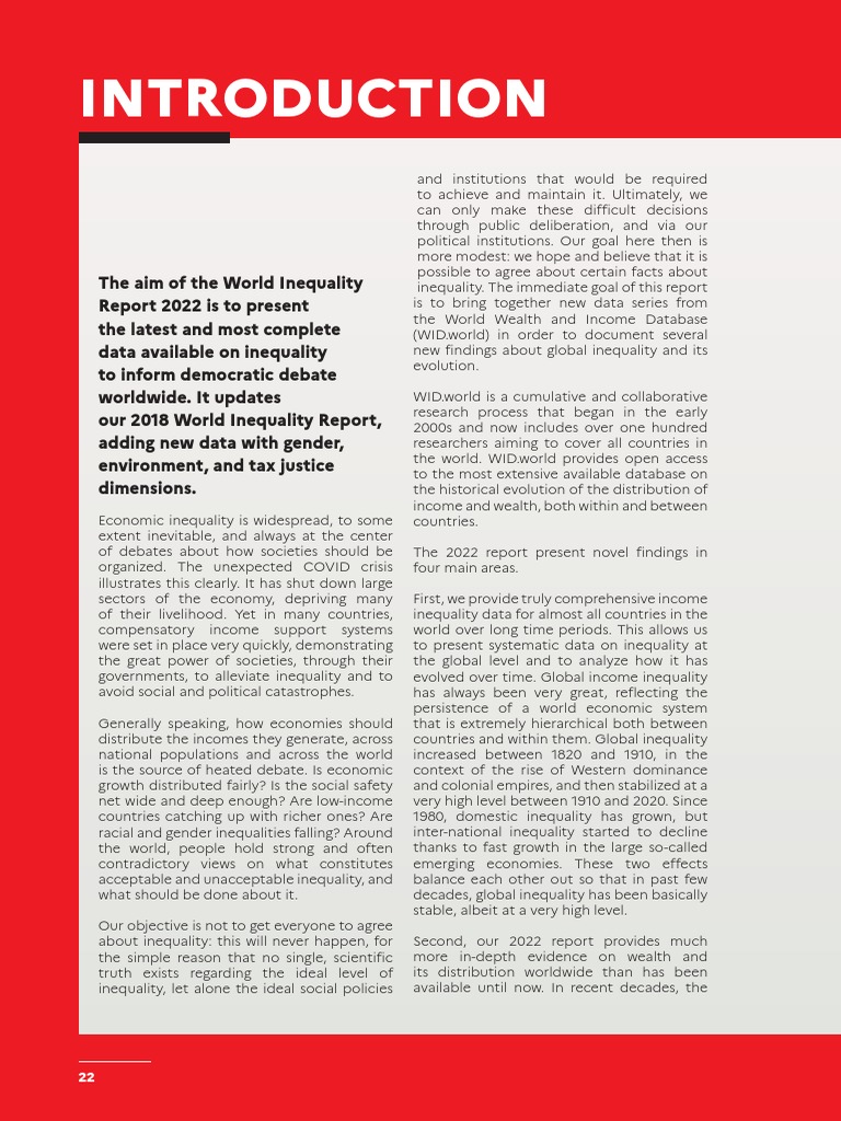World Inequality Report 2022 Overview | PDF | Economic Inequality ...