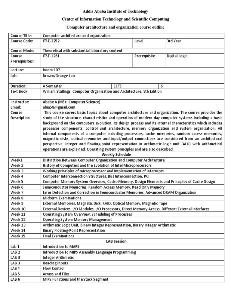 COMPARCH Outline | Download Free PDF | Computer Data Storage | Input/Output