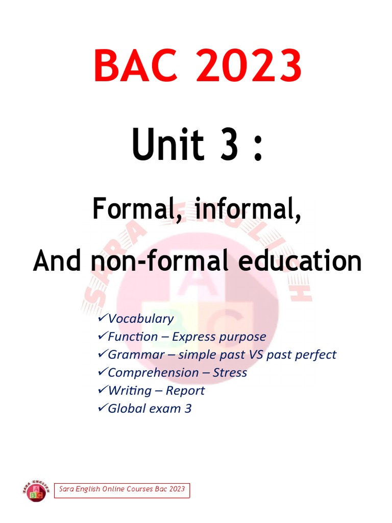 BAC 2023 Unit 3 Education Types, Forms, and Purpose | PDF | Stress ...