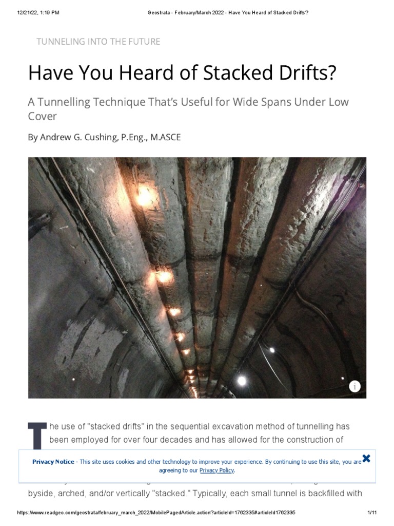Geostrata - Have You Heard of Stacked Drifts | PDF | Tunnel ...