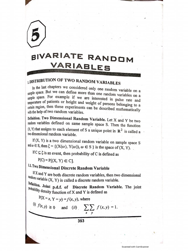 Bivariate Random Variables ( | PDF