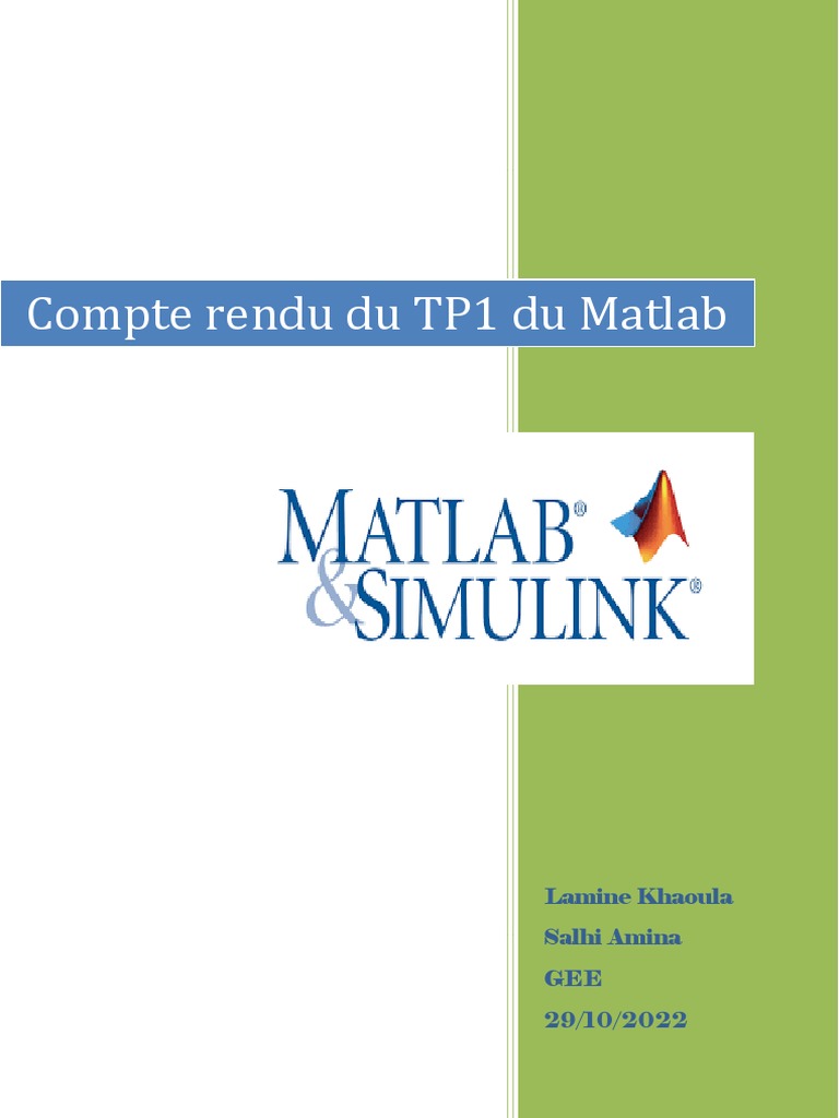 Tp1 Simulink Pdf Informatique Informatique